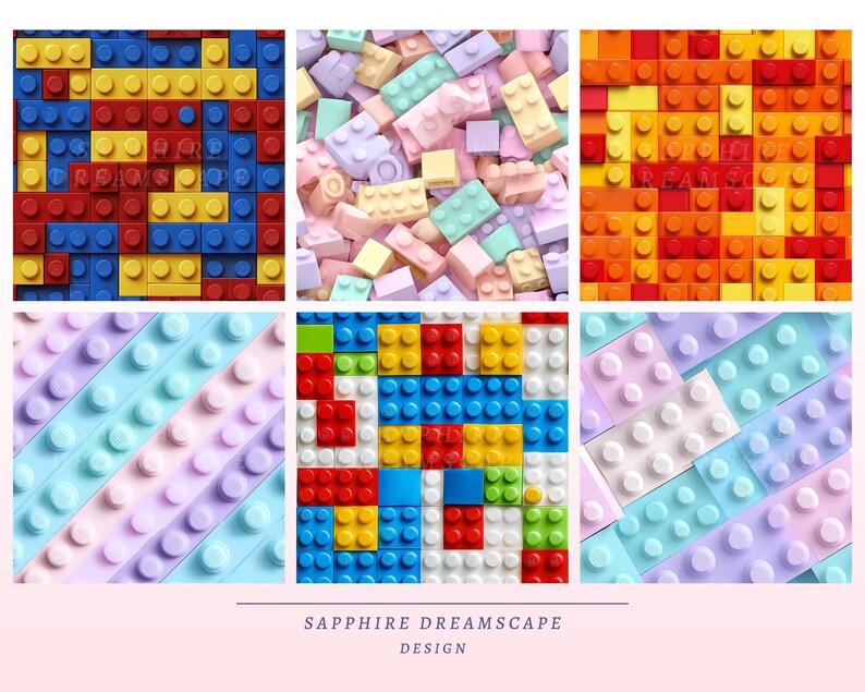 Building Blocks Digital Seamless Paper High Quality Instant Download ...