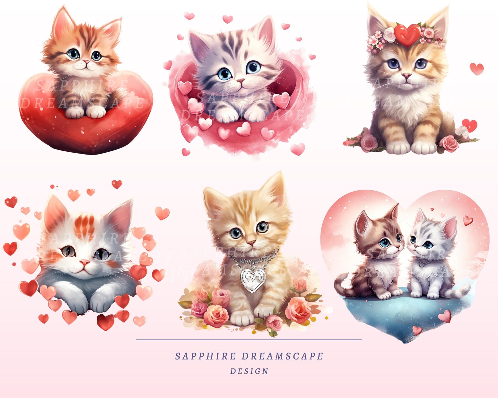 40 Kittens in Love Clipart, High Quality Transparent Pngs, Instant ...