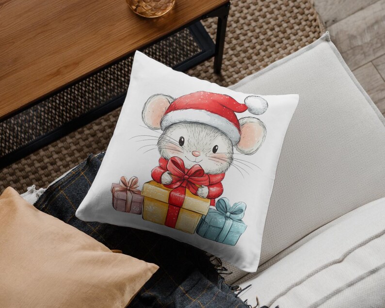30 Christmas Mouse Clipart Cute Winter Animal Illustration Adorable ...
