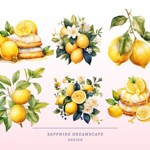 50 Watercolor Lemon Clipart, High Quality Transparent Pngs, Instant ...