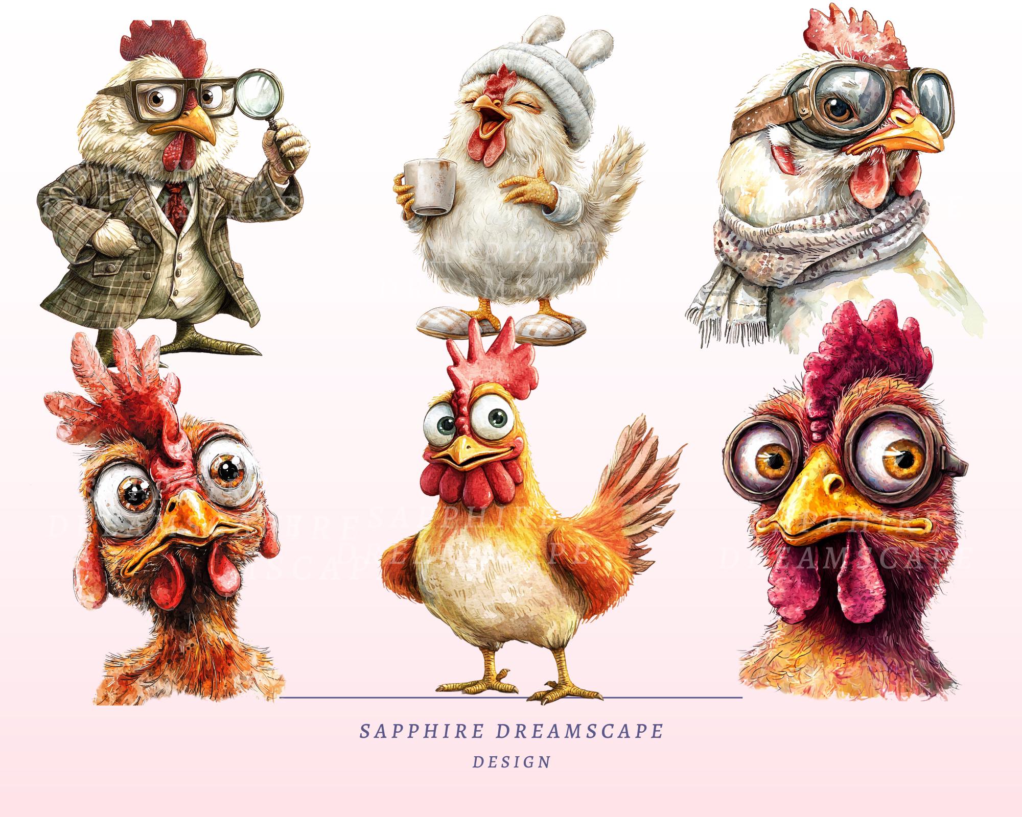 30 Quirky Chicken Clipart, High Quality Transparent Pngs, Instant ...