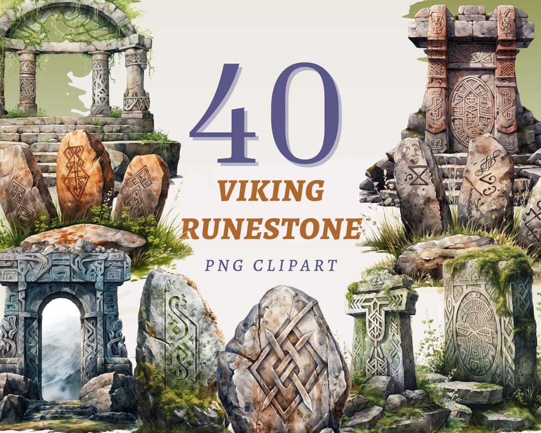 40 Viking Runestones Clipart, High Quality Transparent Pngs, Instant ...