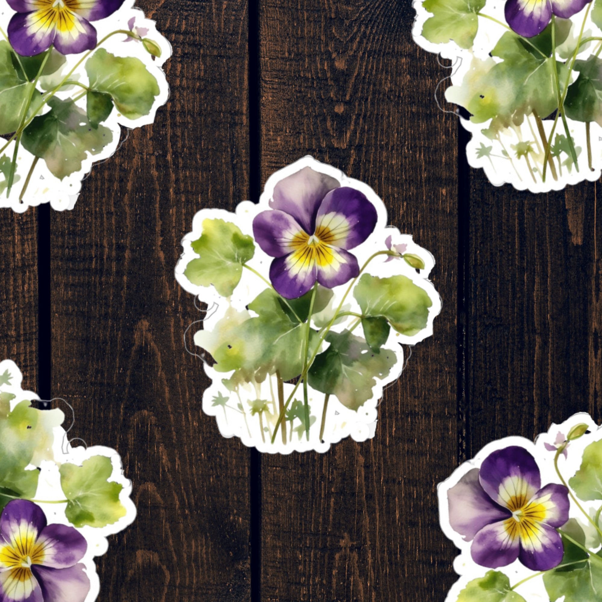 February Birth Flower Sticker, Watercolor Violet Birth Month Flower ...
