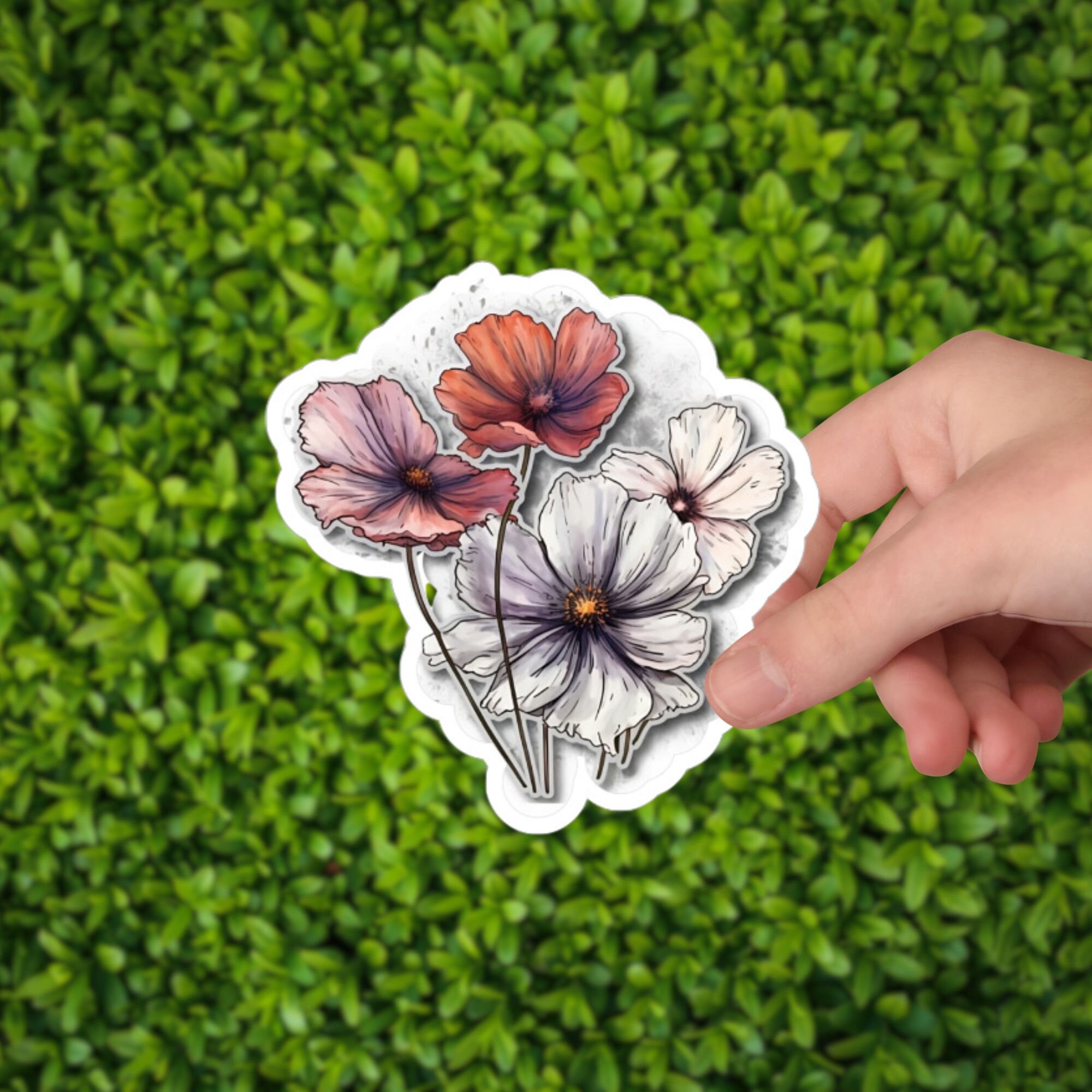 October Birth Flower Sticker, Watercolor Cosmos Birth Month Flower ...