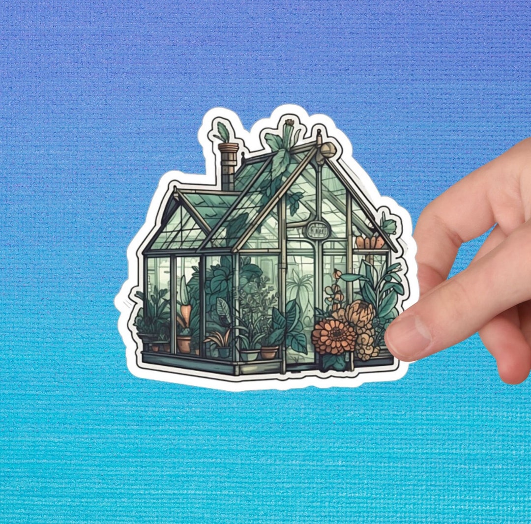 Vinyl Greenhouse Sticker, Plant Mom Sticker, Gardening, Botanical ...