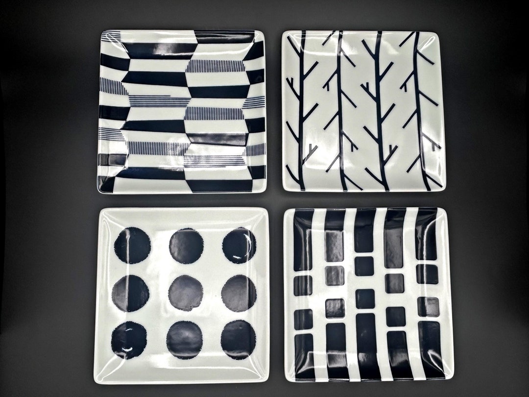 Modern Japanese Style Wa Pattern Square Side Plates | Porcelain Dishes ...
