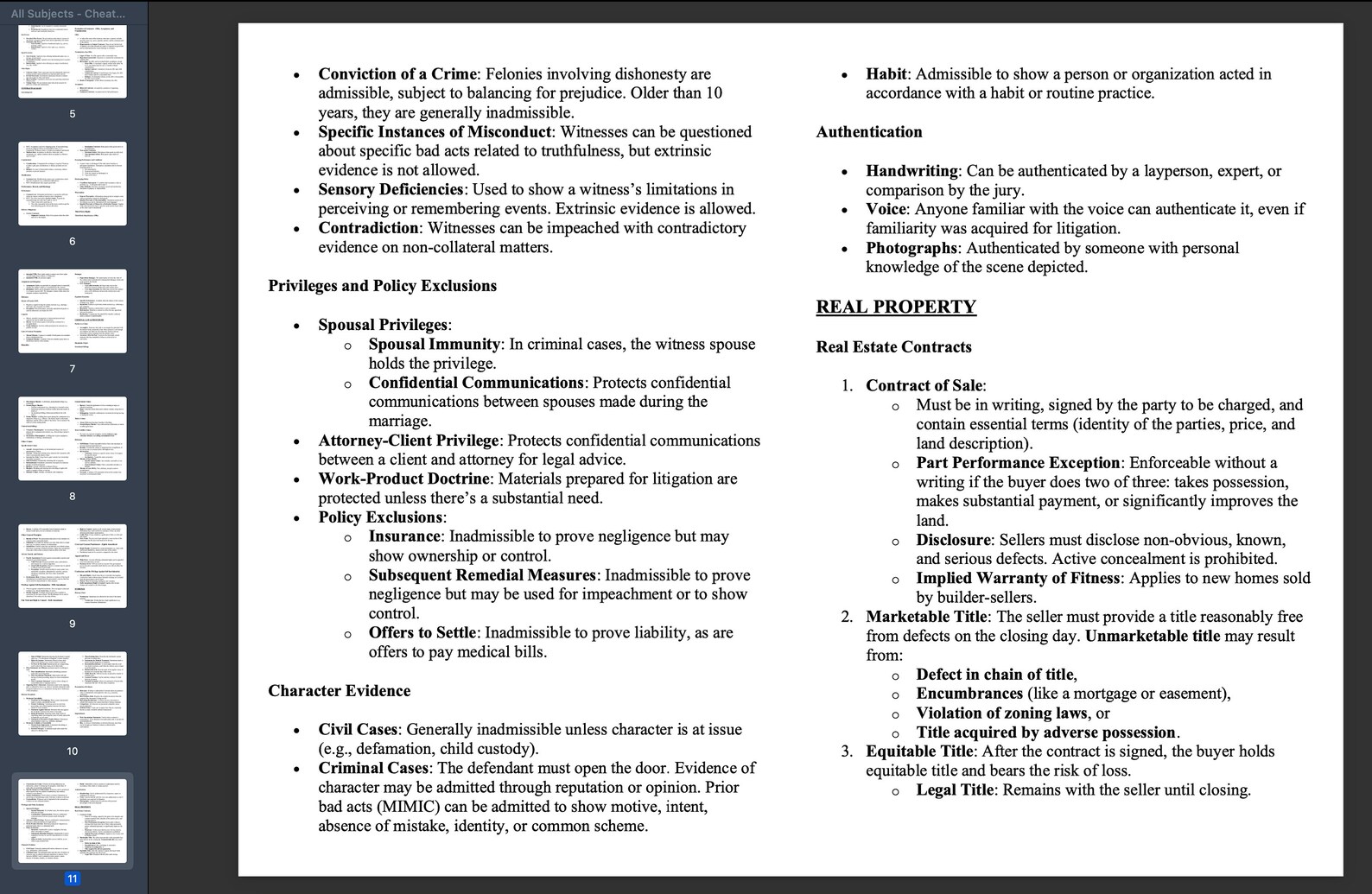 2024- 2025 Bar Exam Cheat Sheet Bundle - All Subjects - Etsy
