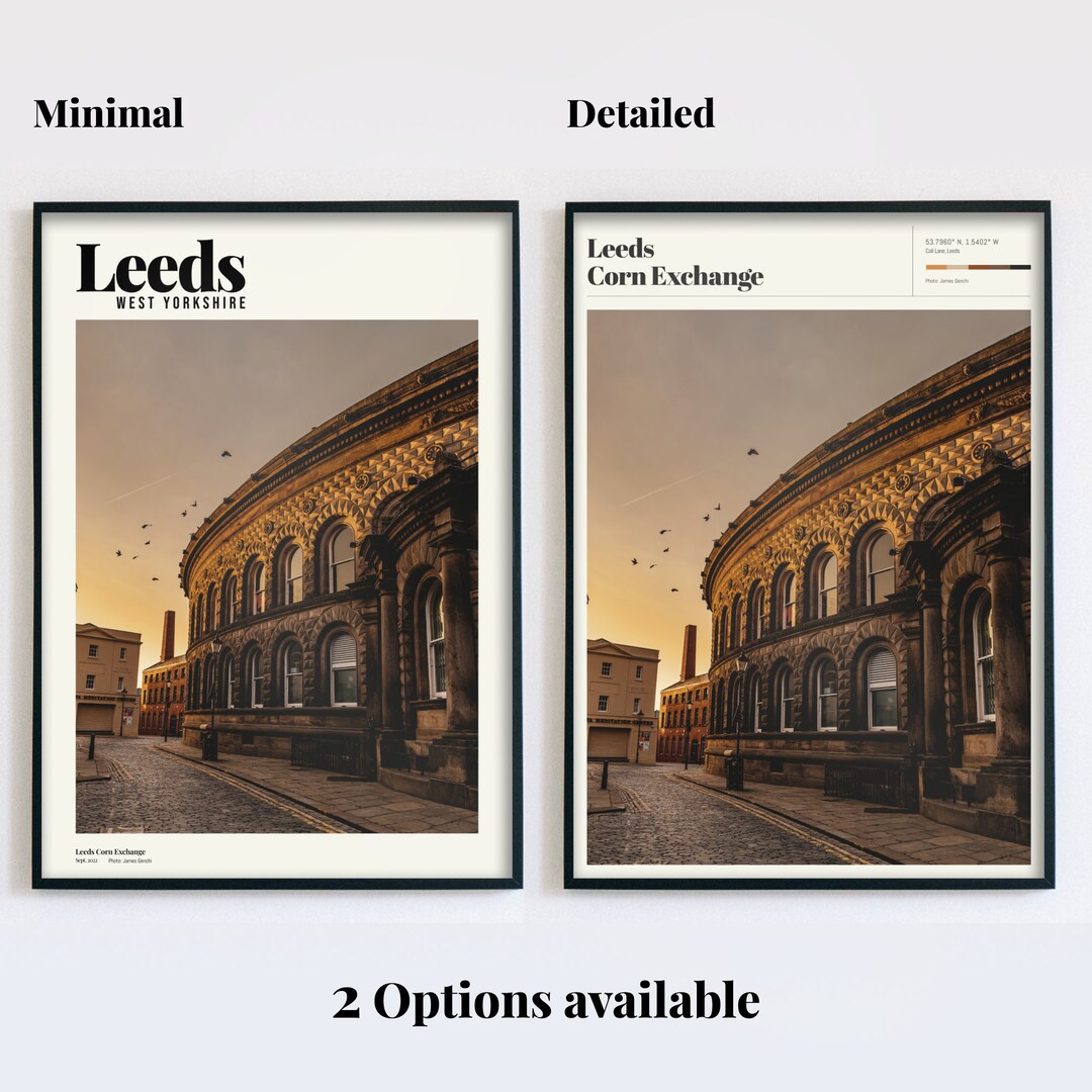 Leeds Corn Exchange Travel Poster Leeds West Yorkshire - Etsy UK