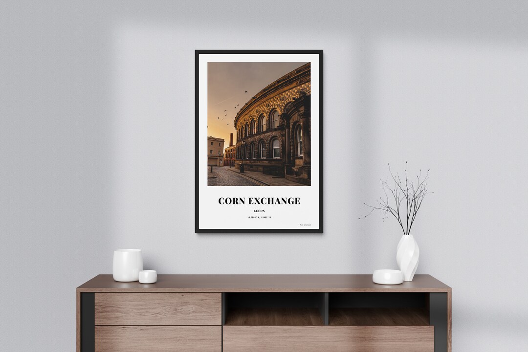 Leeds Corn Exchange Travel Poster | Leeds, West Yorkshire Print | Call ...