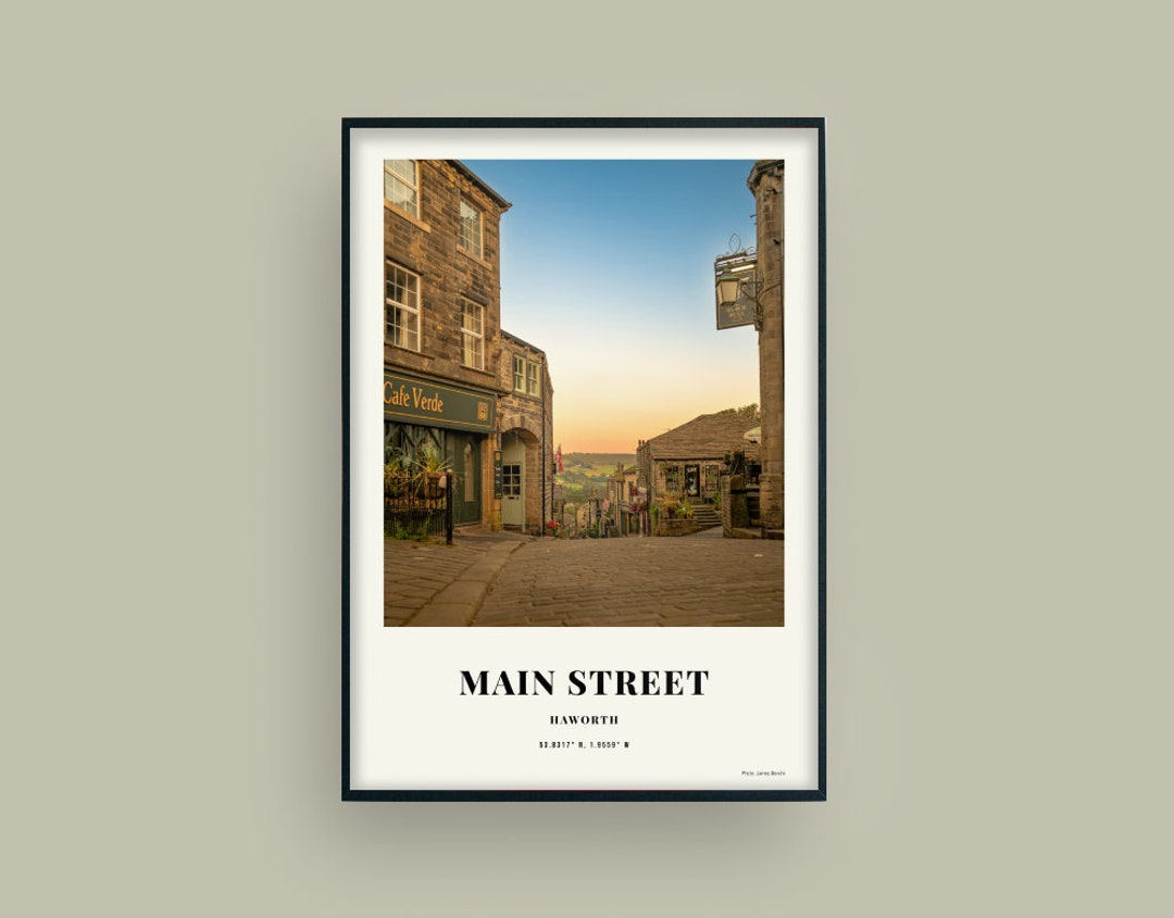 Main Street at Sunset, Haworth | Print | Leeds, West Yorkshire, United ...