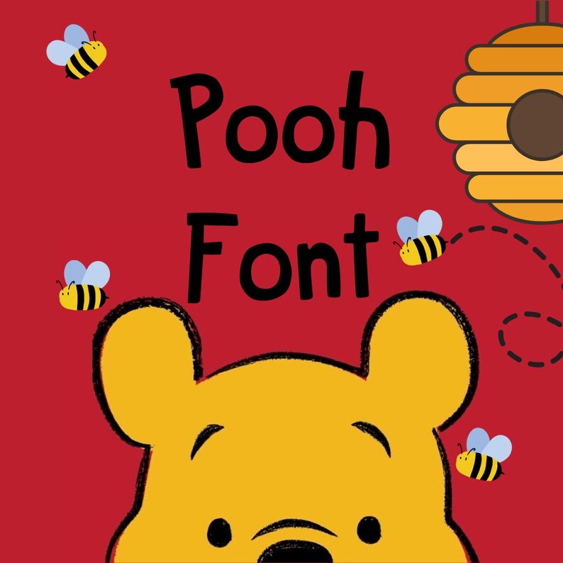 Pooh CUSTOM Font, Pooh Downloadable Font, Pooh Digital Download, Pooh ...