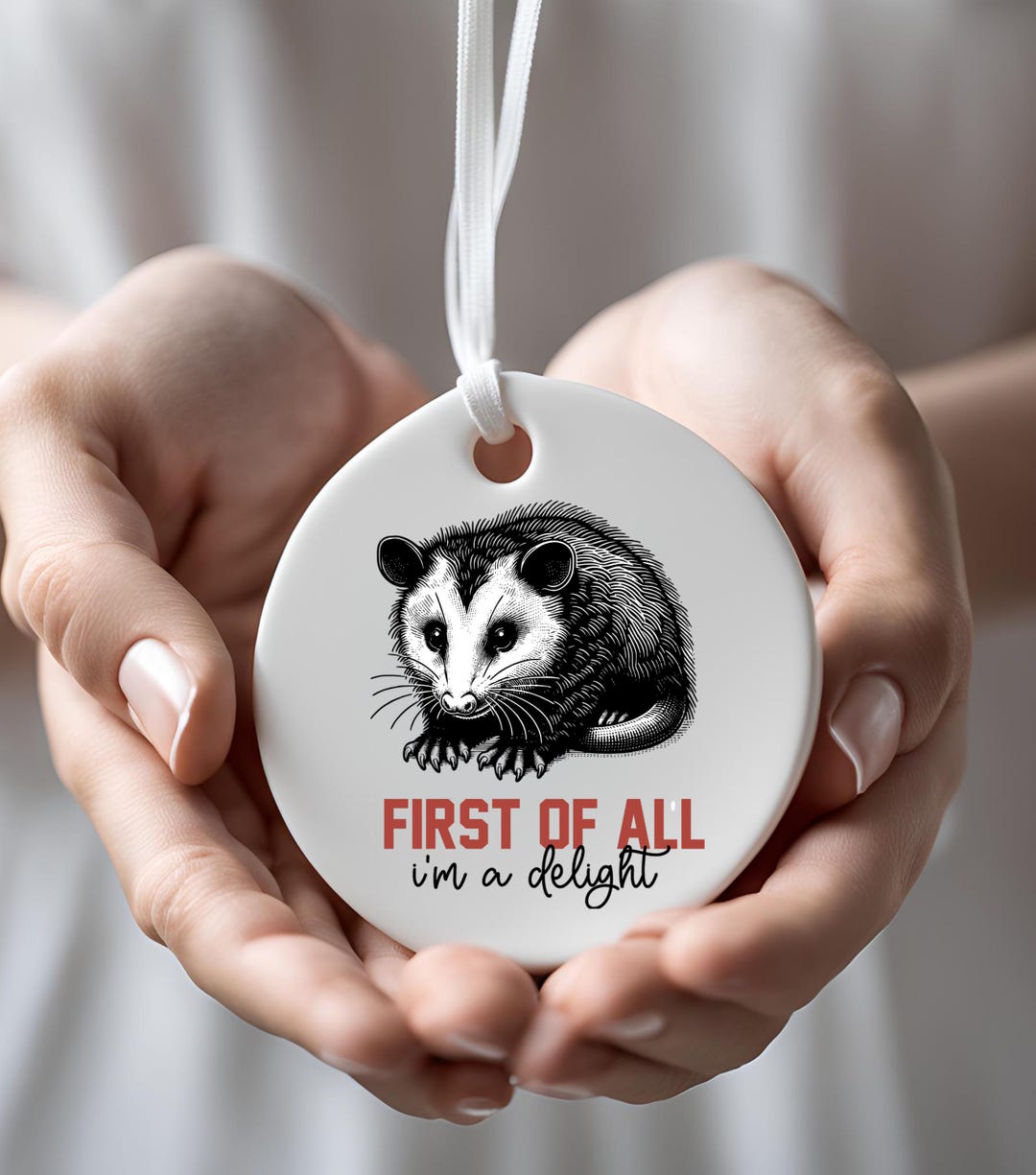 First of All, I'm a Delight Opossum Ornament Funny White Elephant ...