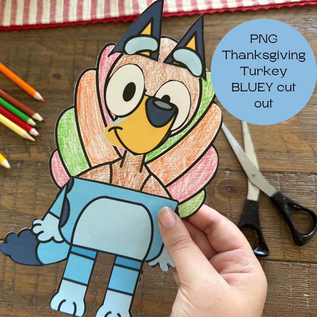 Dress a Turkey Bluey Turkey Bluey Thanksgiving Bluey Bluey PNG - Etsy
