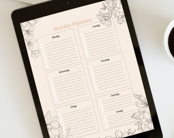 Floral Weekly Planner, Digital Download, Printable Planner, Weekly ...