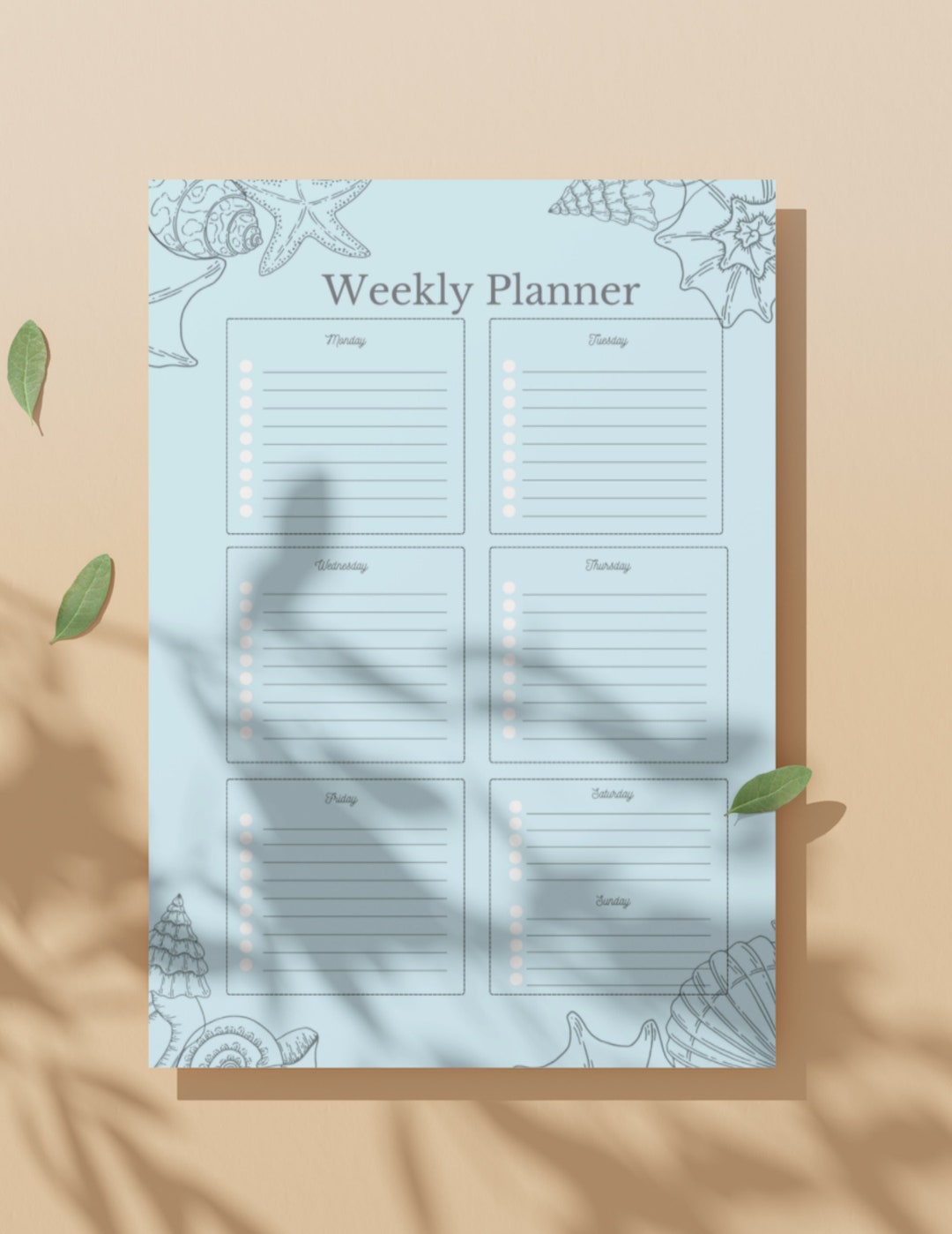Seaside Weekly Planner, Digital Download, Printable Planner, Weekly ...