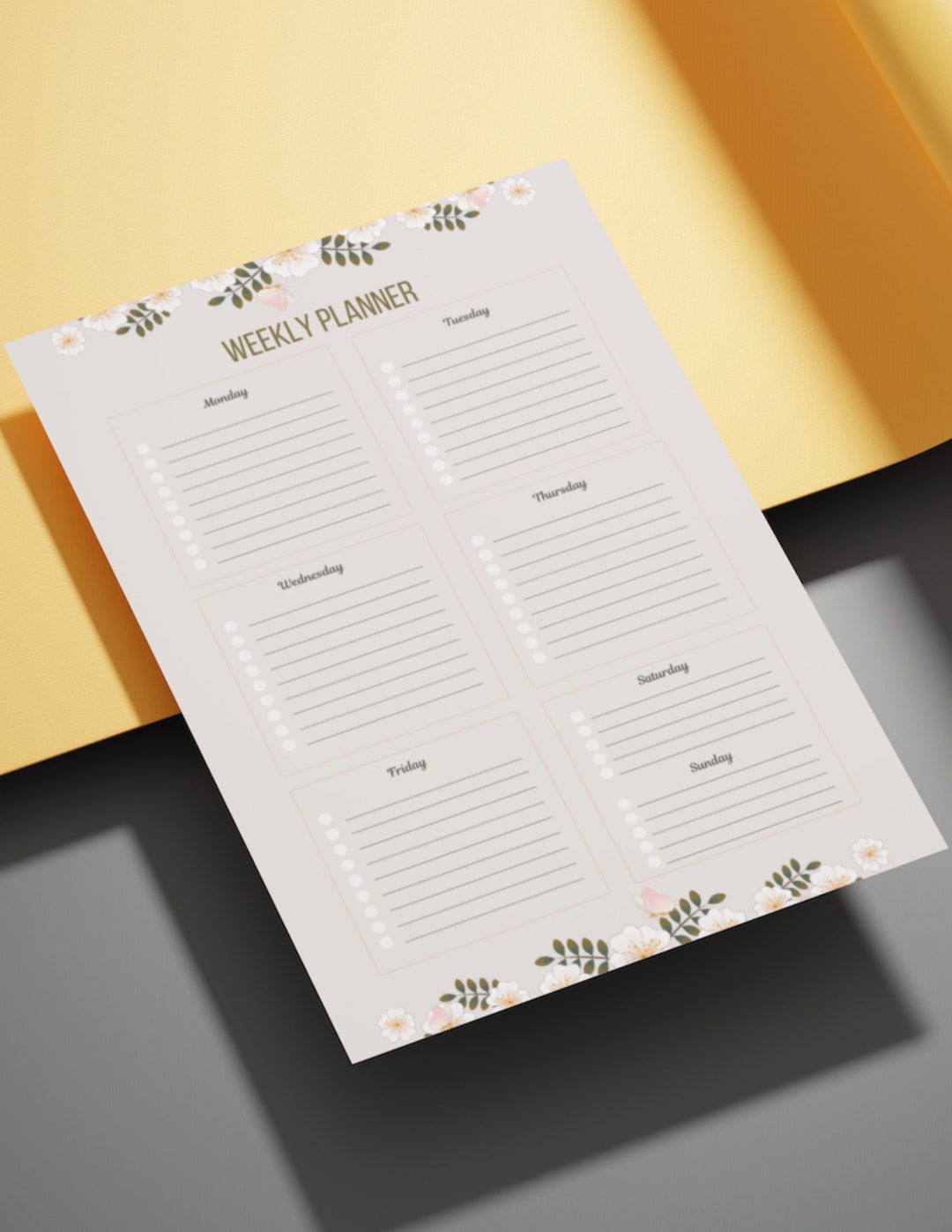 Floral Weekly Planner, Digital Download, Printable Planner, Weekly ...