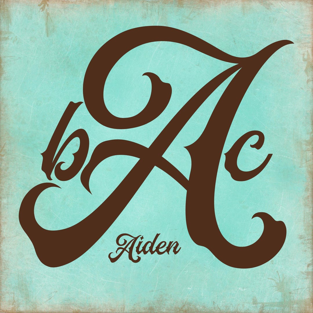 Aiden Vinyl Decals Custom Name Personalized Initials Wedding Monograms ...