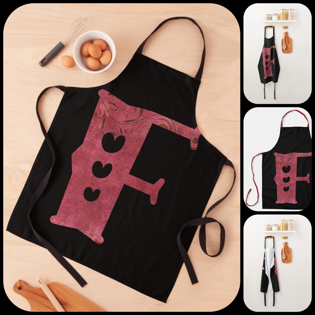 FIONA Letter F Monogram Kitchen Apron - Etsy