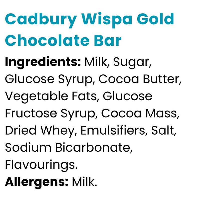 Cadbury Wispa Gold Chocolate Bar 47g X 48 - Etsy