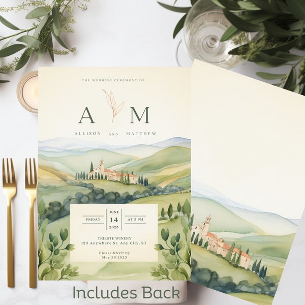 Wedding Invitation Tuscan - Etsy