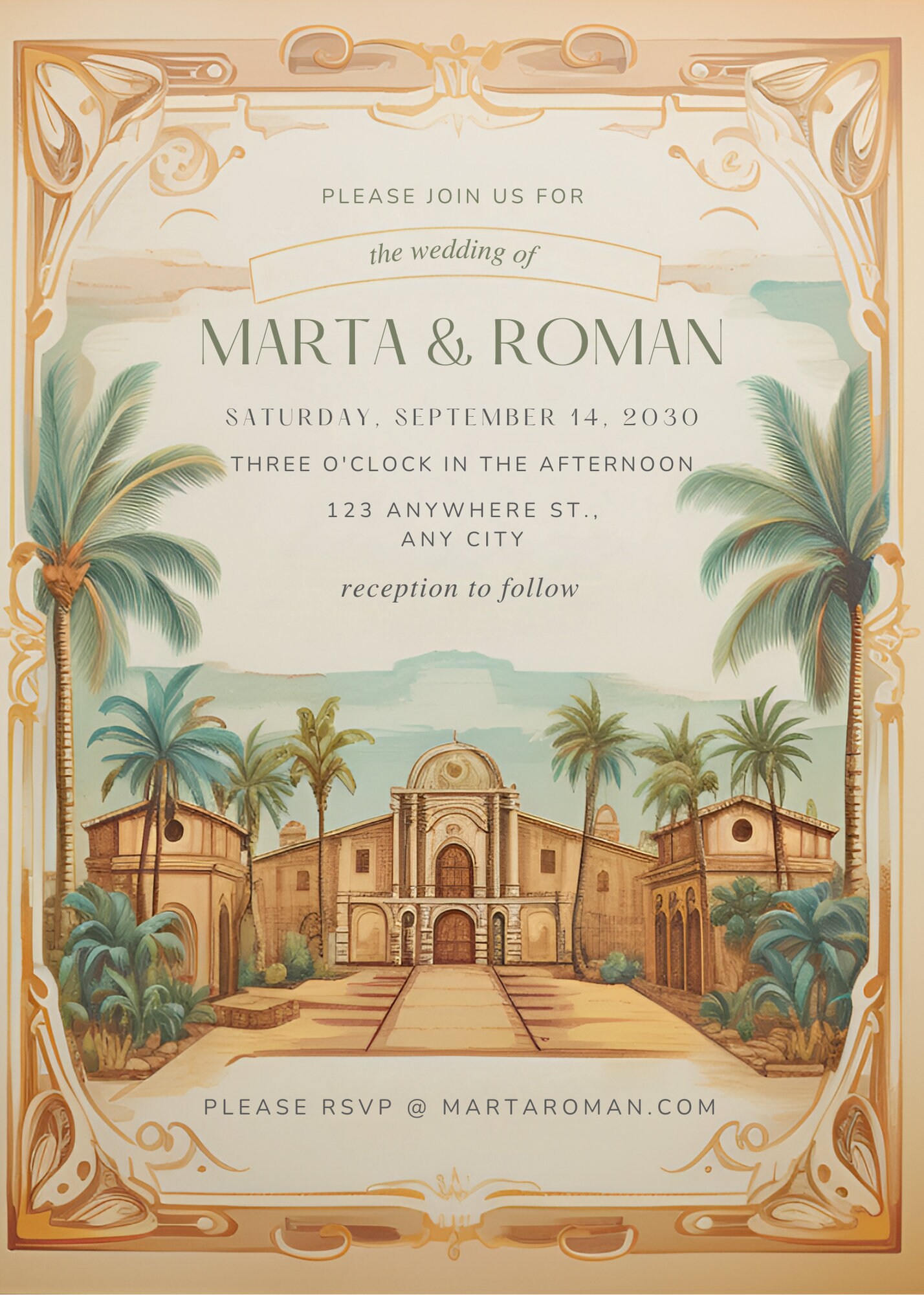 Captivating Colonial Style Spanish Wedding Invitation & Save the Date ...