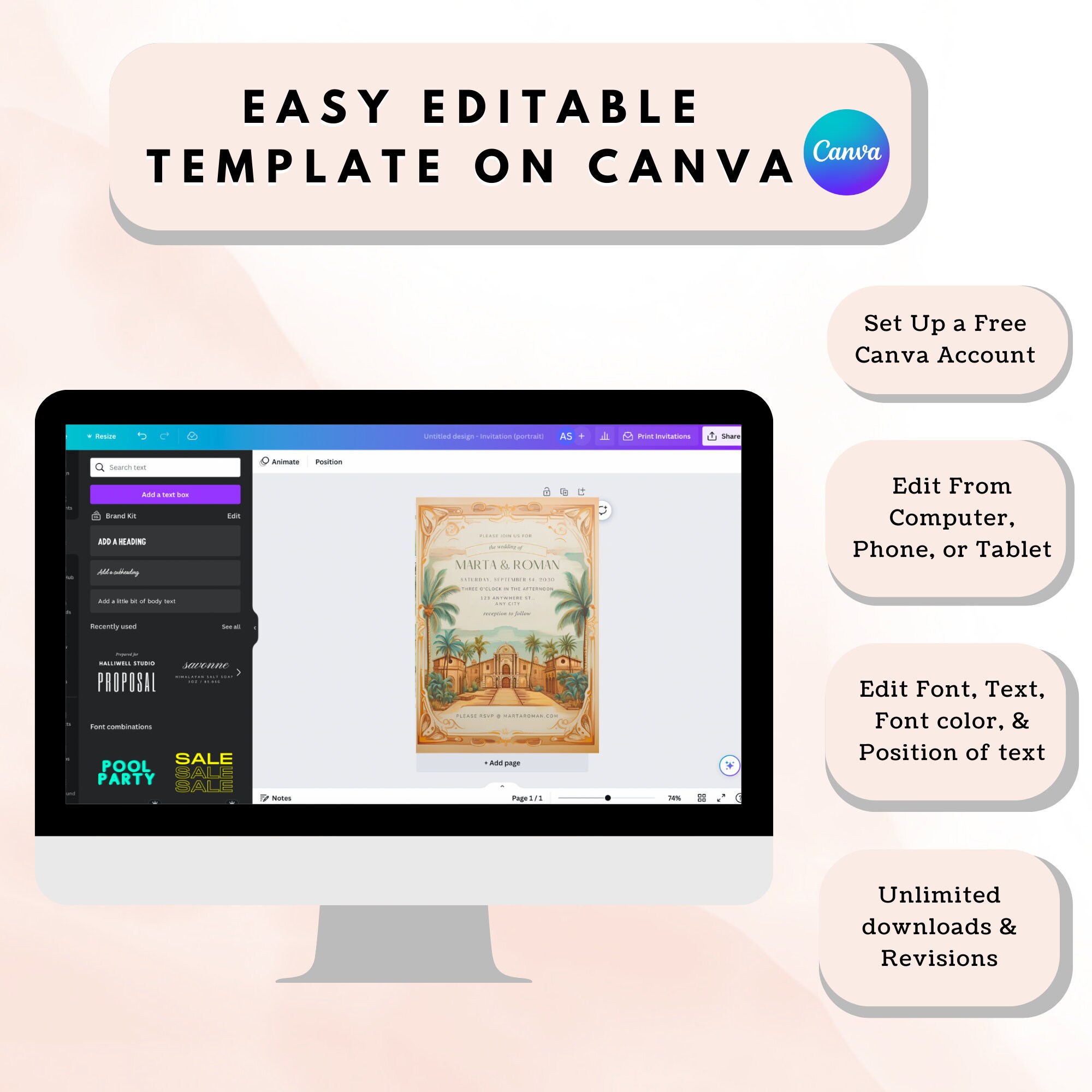 Captivating Colonial Style Spanish Wedding Invitation & Save the Date ...