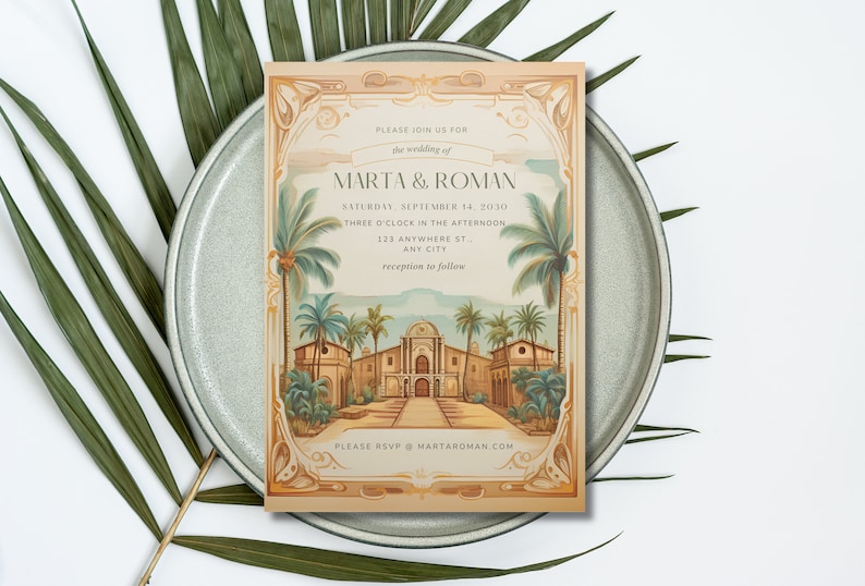 Spanish Colonial Wedding Invitation Template (PDF) - Etsy