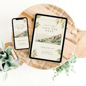 Tuscany Wedding or Save the Date Invitation, Watercolor Invite of ...