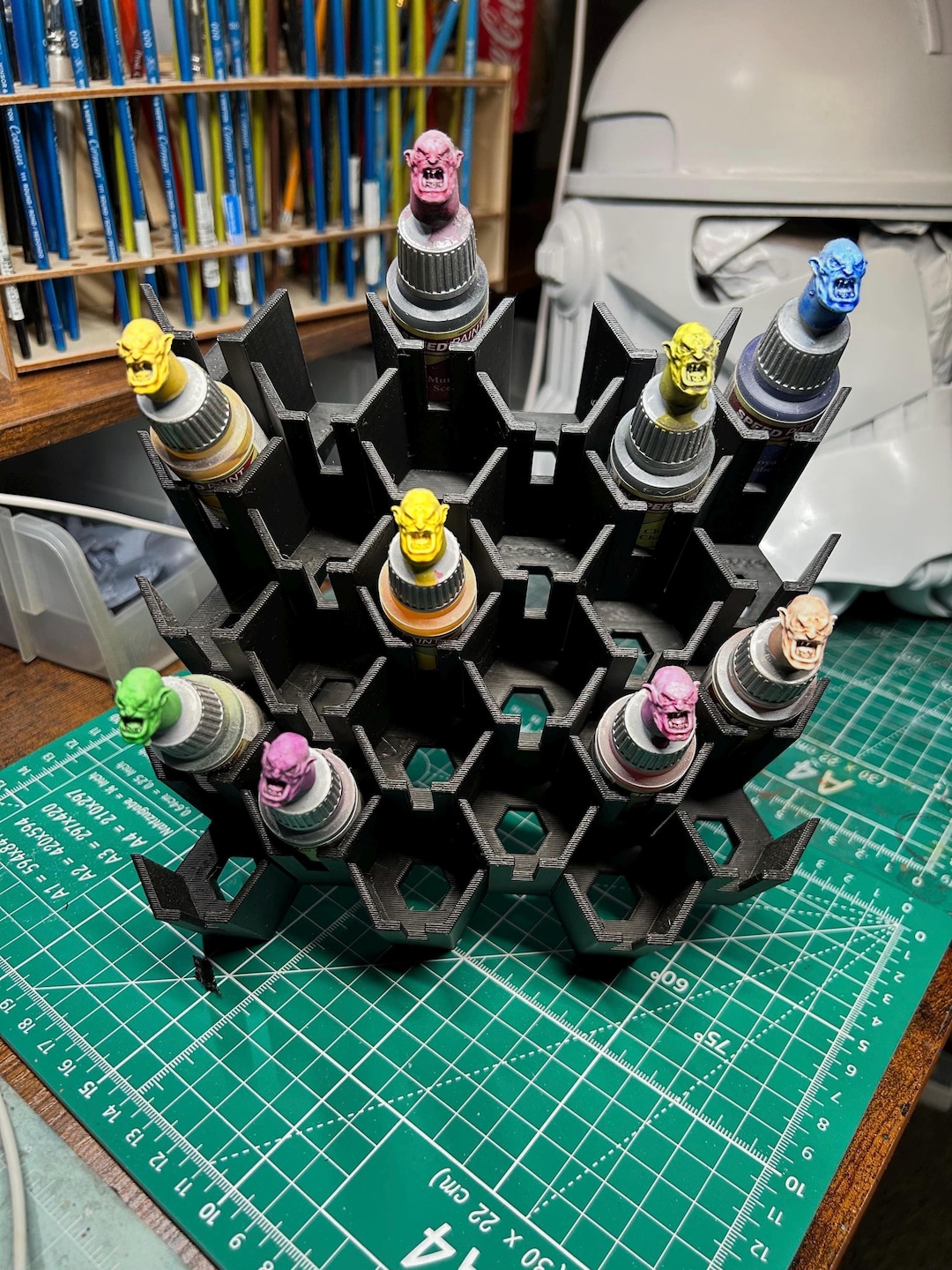 Modular Honeycomb Paint Rack – 27-slot Organizer for Miniature ...