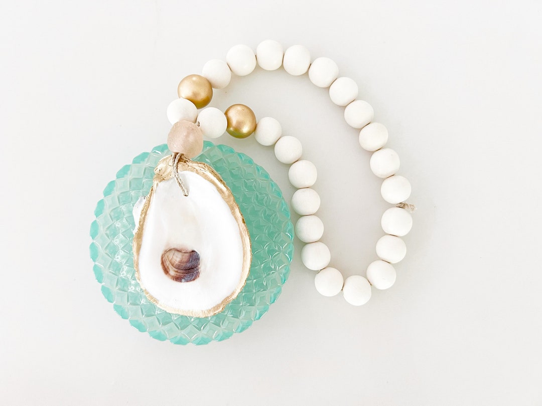 Oyster Shell Blessing Beads, Gratitude Beads, Coastal Decor - Etsy