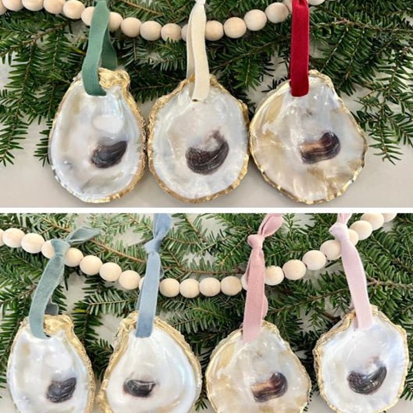 Hand Painted Santa Oyster Shell Ornament - Etsy