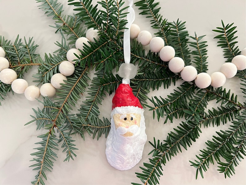 Hand Painted Santa Oyster Shell Ornament - Etsy