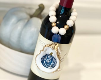 Oyster Shell Bottle Charm, Ornament, Napkin Ring, Costal Home Decor ...