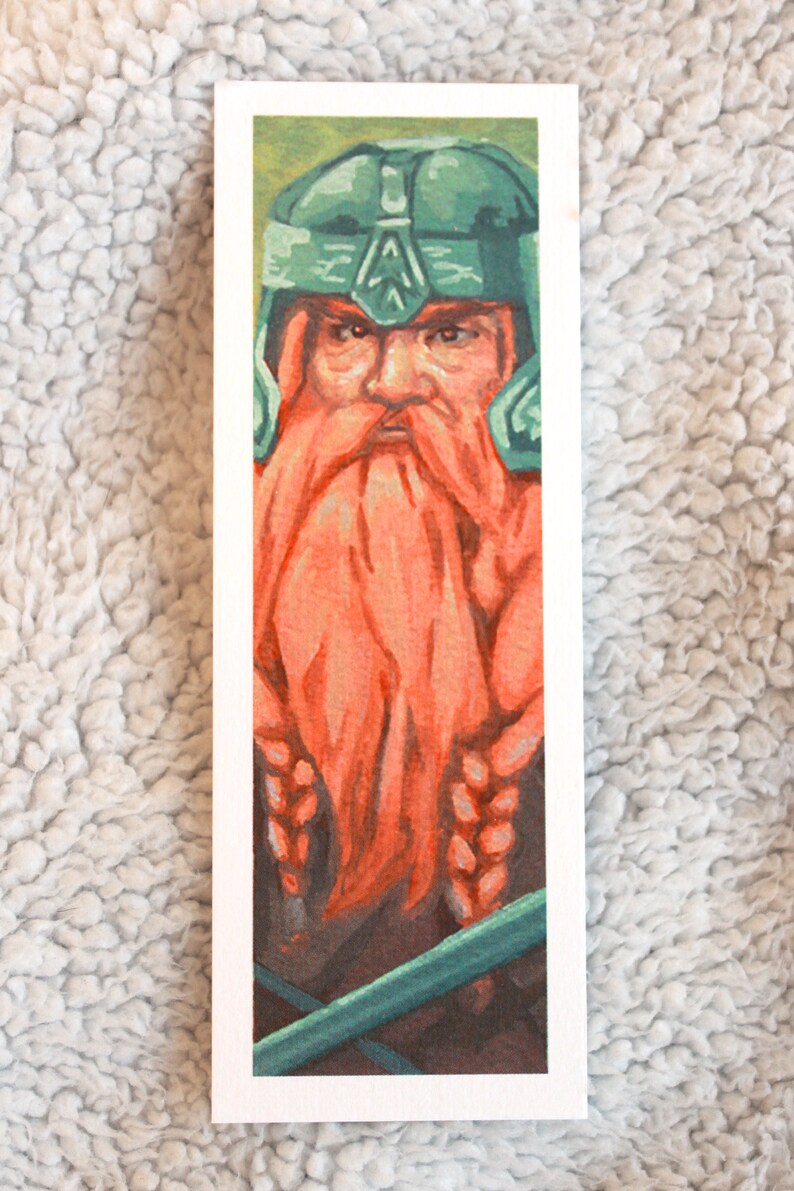 Dwarf Warrior | Art Print of Hand-painted Fantasy Bookmark - Etsy