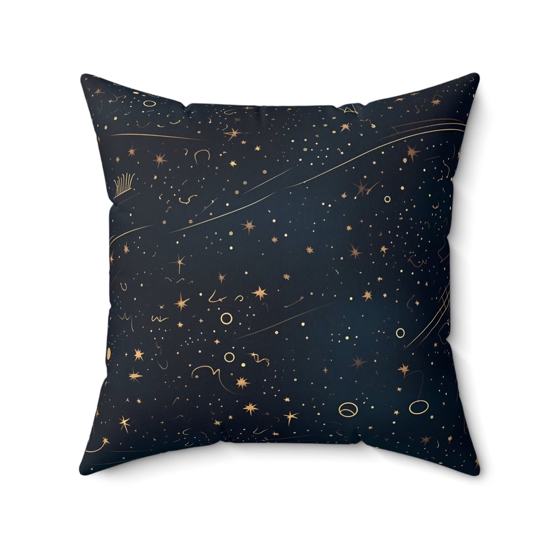 Starry Night, Faux Suede Square Pillow, - Etsy