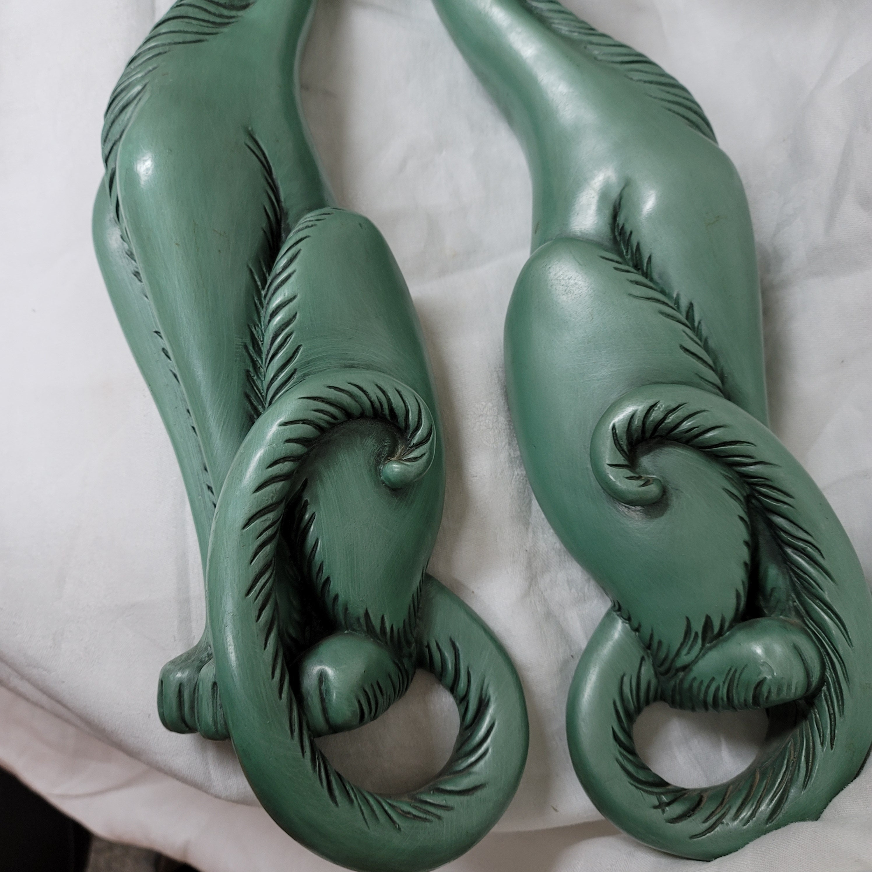 MCM Green Cats Chalkware Wall Decor - Etsy