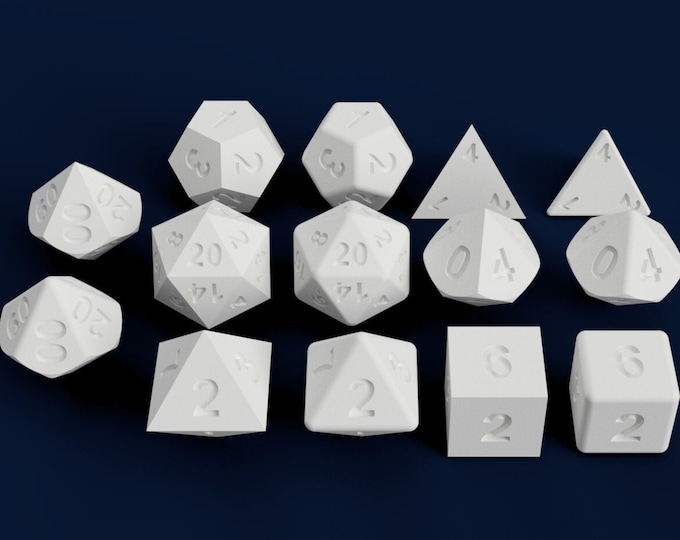 DND Dice Numbered STL Print File | Dice Set | Dungeons and Dragons | 3D ...