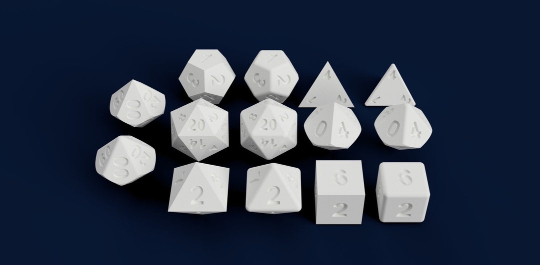 DND Dice Numbered STL Print File | Dice Set | Dungeons and Dragons | 3D ...