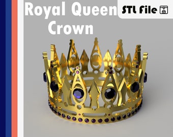 3D Princess Crown STL File, 3D Queen Crown Print File, 3D Printing With ...