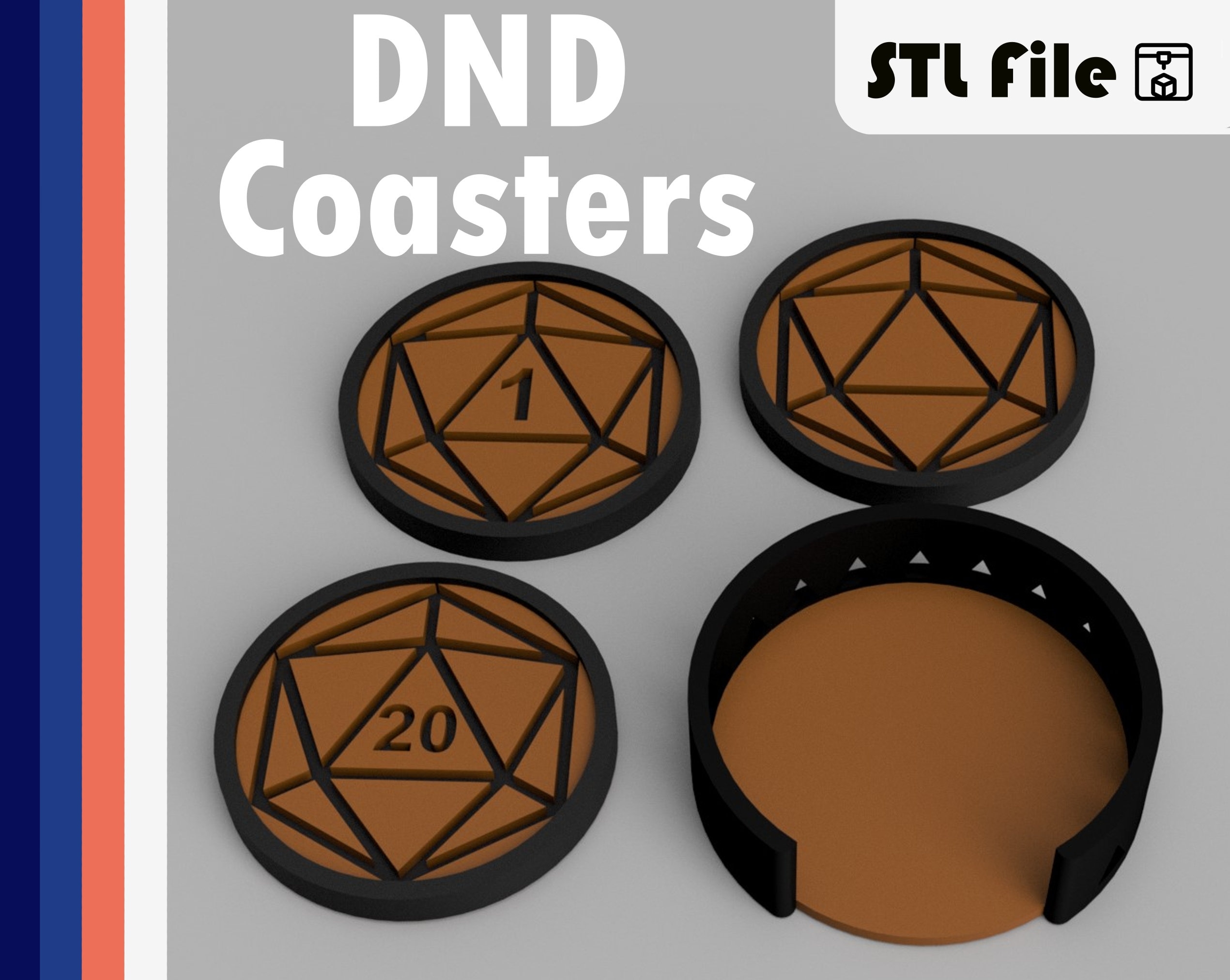 DND Coasters STL 3D Print File - Etsy