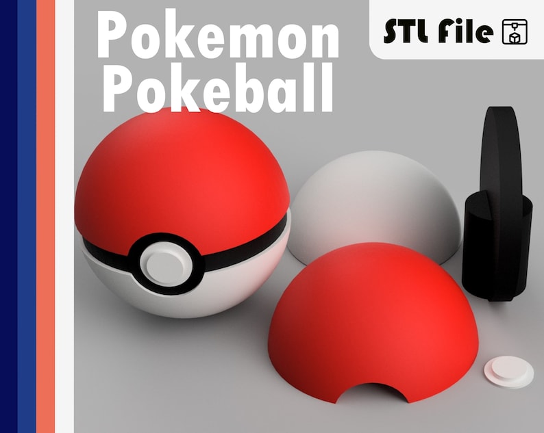 Pokemon Pokeball STL 3D Print File - Etsy