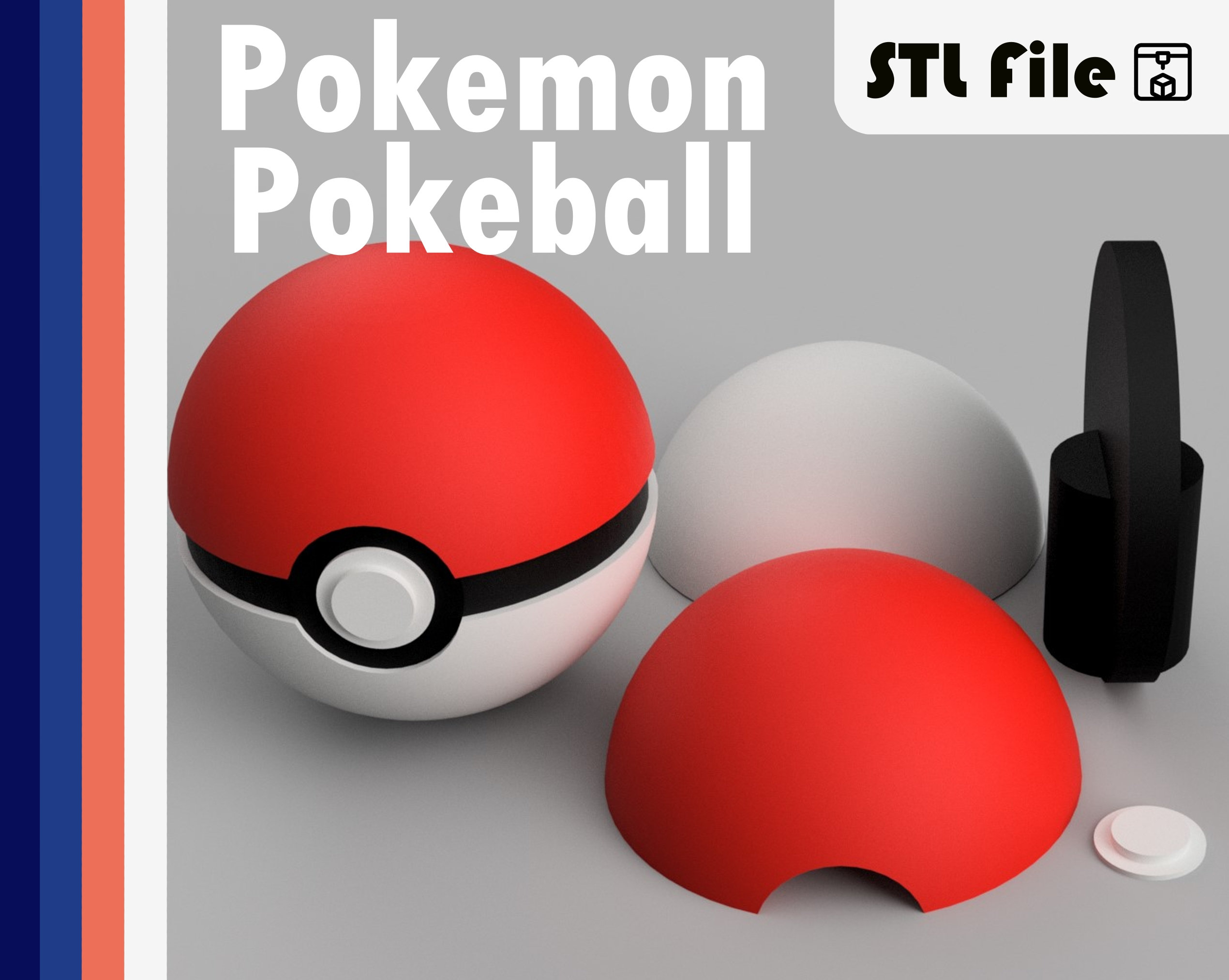 Pokemon Pokeball STL 3D Print File - Etsy
