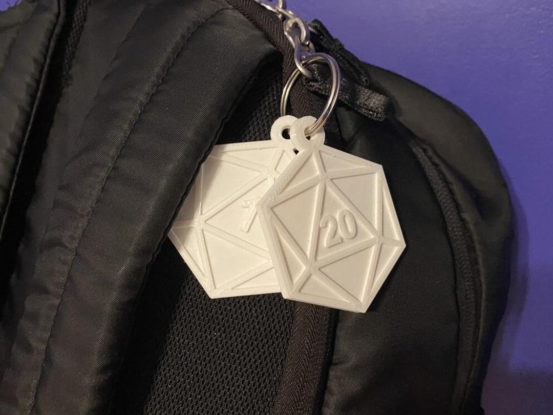 D20 Dice 3D Keychain STL Print File Dnd Dice Keychain Print 3D Gift ...