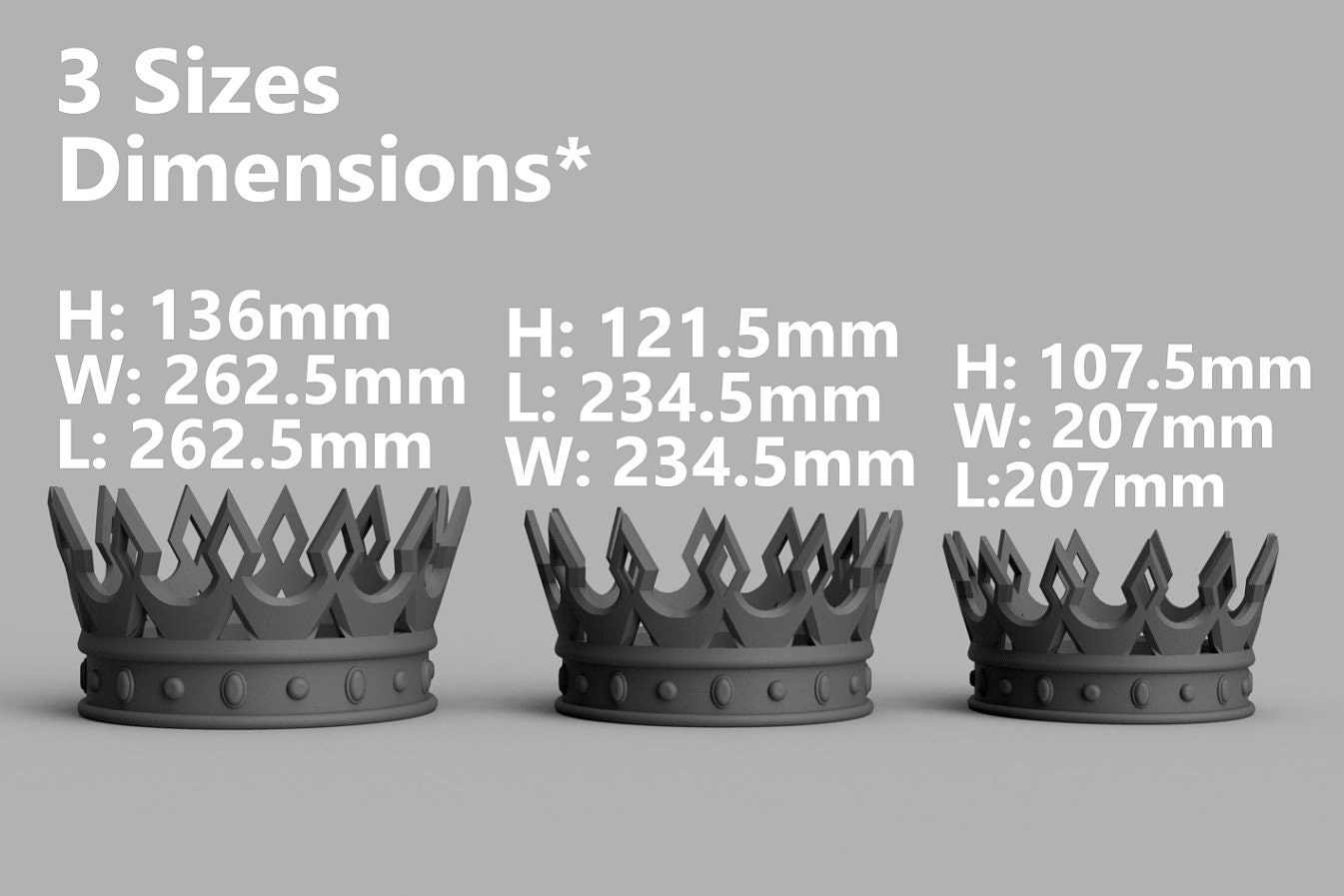 King and Queen Crowns STL 3D Print File - Etsy