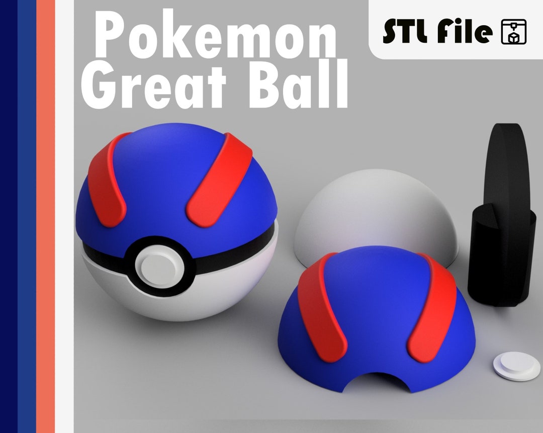 Pokemon Great Ball STL 3D Print File - Etsy