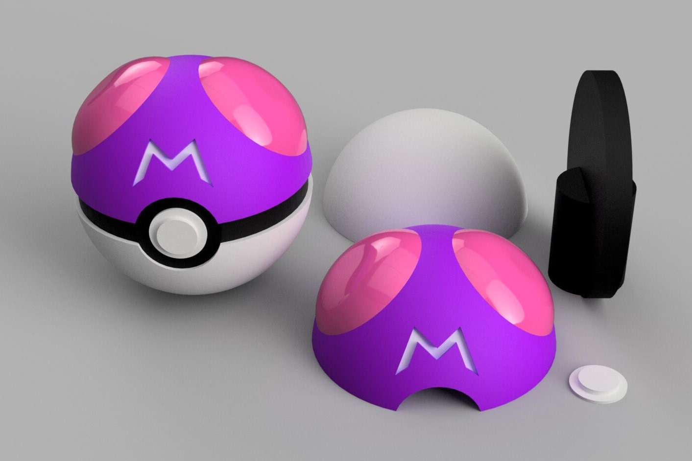 Pokeball Bundle STL 3D Print File With Pokeball, Great Ball, Ultra Ball ...