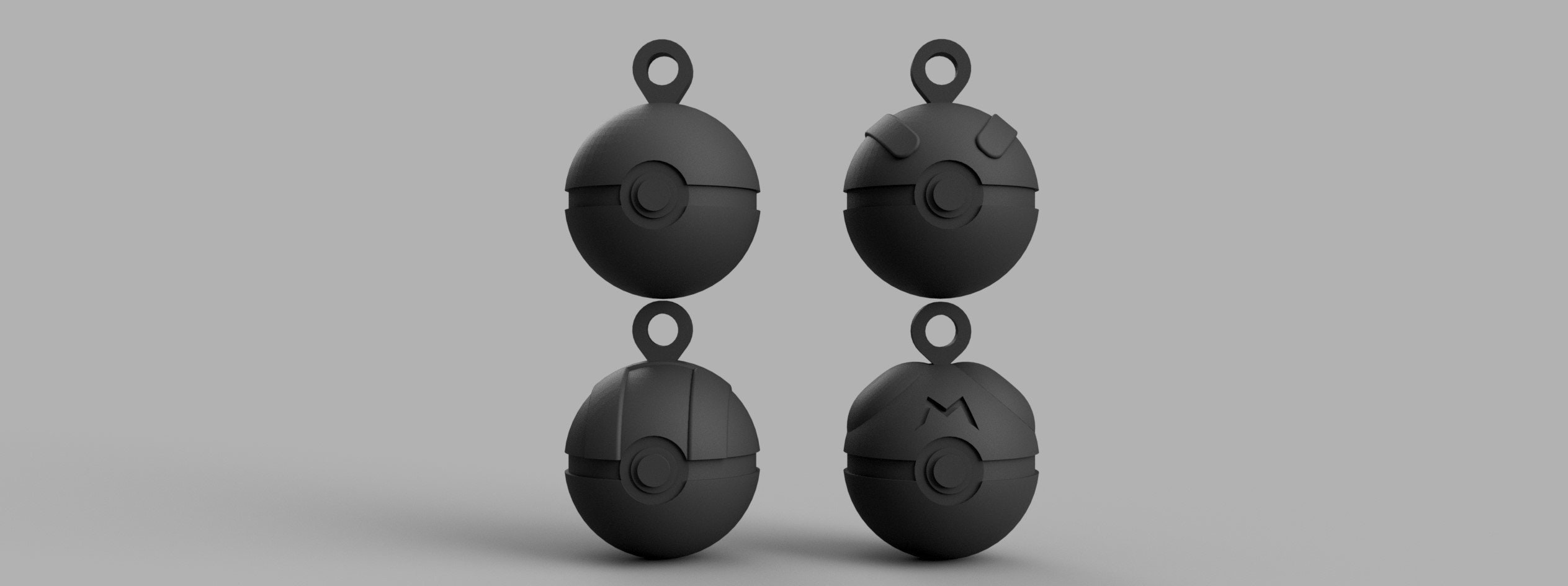 Pokemon Pokeball Keychain Bundle STL 3D Print File - Etsy