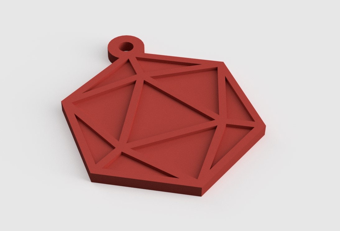 D20 Dice 3D Keychain STL Print File Dnd Dice Keychain Print 3D Gift ...
