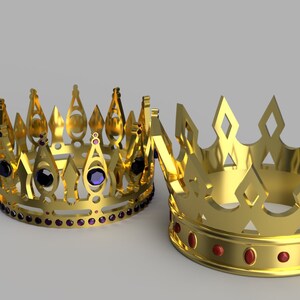King and Queen Crowns STL 3D Print File - Etsy