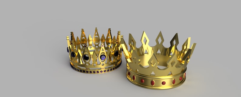 King and Queen Crowns STL 3D Print File - Etsy